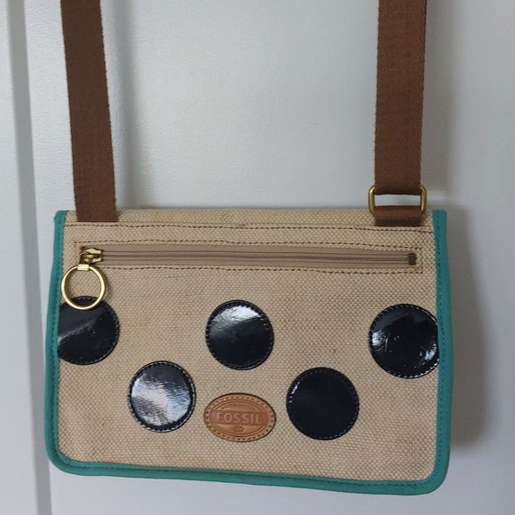 Fossil | Bags | Authentic Fossil Coated Canvas Mini Keyper Crossbody ...